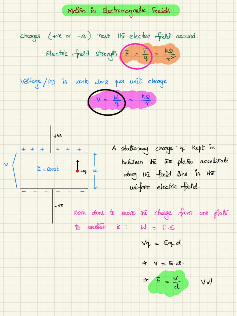 D3 Motion in Electromagnetic Fields | PDF | Magnetic Field | Physical Phenomena