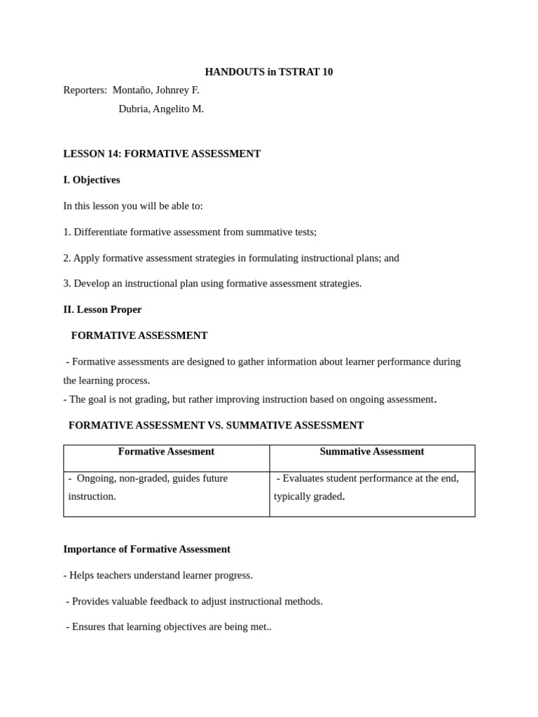 Handouts Lesson15 | PDF | Educational Assessment | Cognitive Science