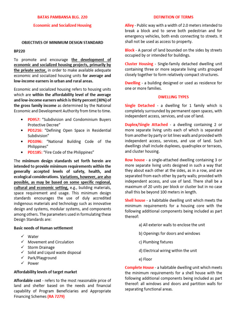 Minimum Design Standards for Housing | PDF | Stairs