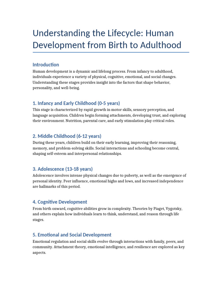 Human Development Stages Explained | PDF | Developmental Psychology ...