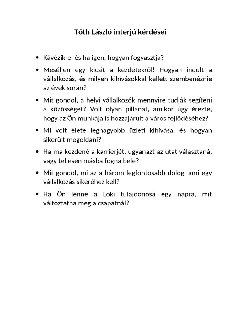 Tóth László Interjú | PDF