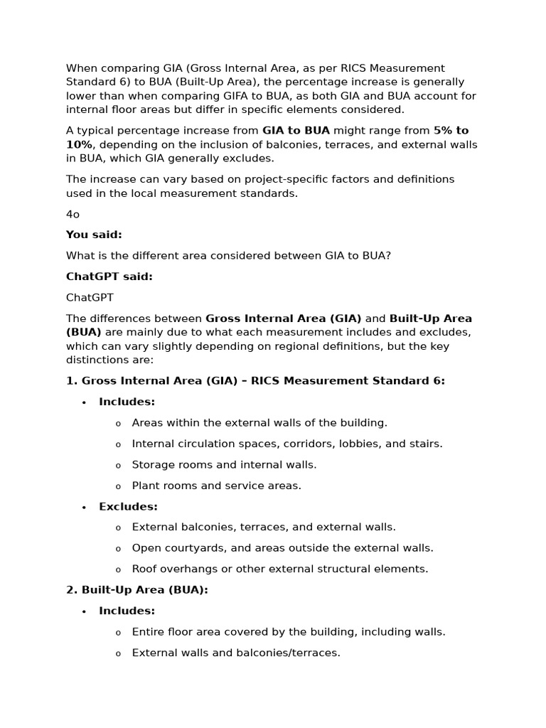 When Comparing GIA and BUA | PDF | Buildings And Structures | Building ...