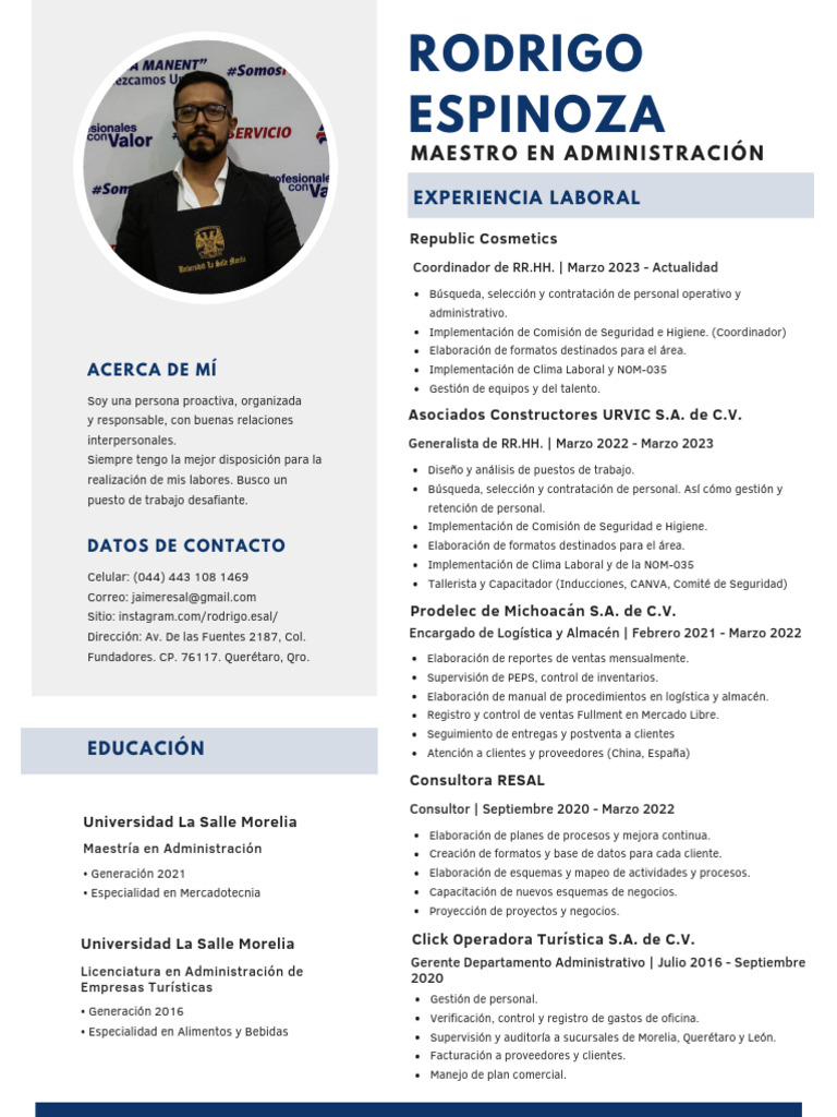 CV Rodrigo PDF | PDF | Logística | Economias