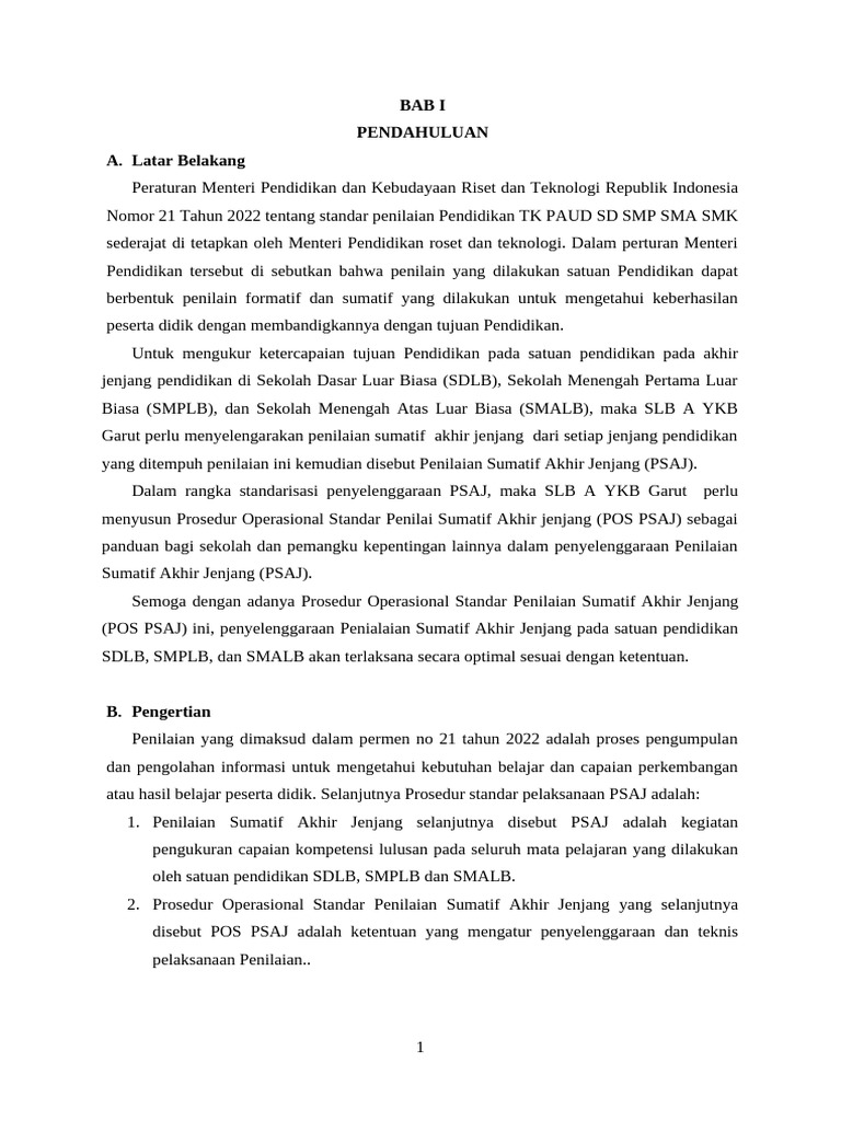 POS PSAJ 2024-2025 | PDF