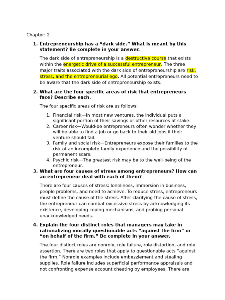 The Dark Side of Entrepreneurship | PDF | Entrepreneurship | Business ...