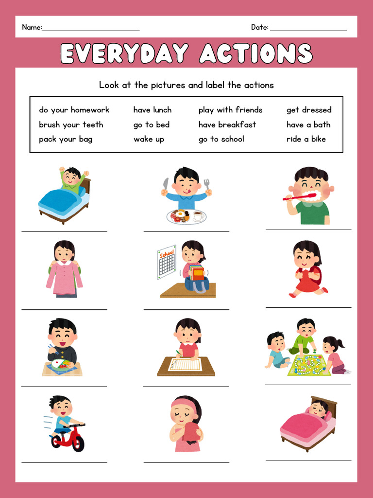 Purple and Orange Playful Present Simple Grammar Worksheet | PDF