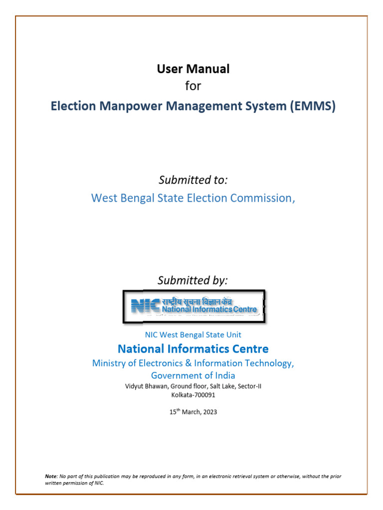 EMMS User Manual Version1 NIC 15032023 | PDF | World Wide Web | Internet & Web
