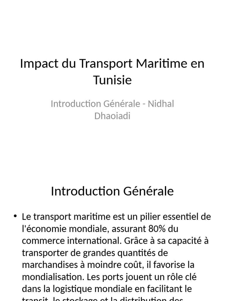 Introduction Transport Maritime | PDF