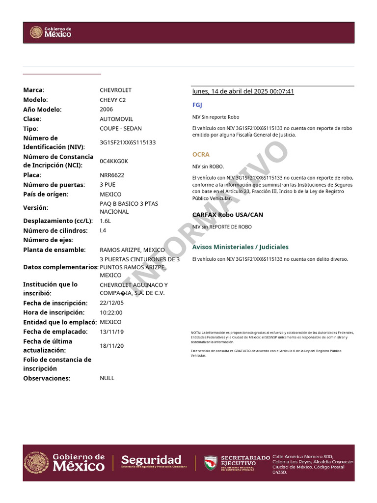 Informativo: Resultados de La Consulta | PDF | Sedanes | Vehículos