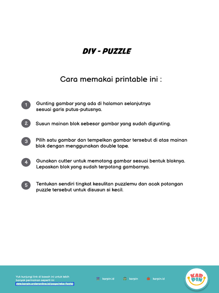 Cara Membuat Puzzle DIY untuk Anak | PDF
