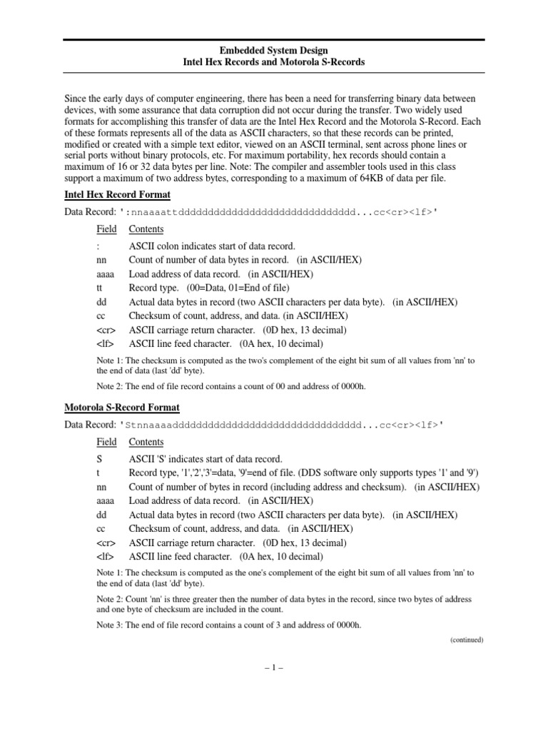 Hex Records | PDF | Encodings | Computer Architecture