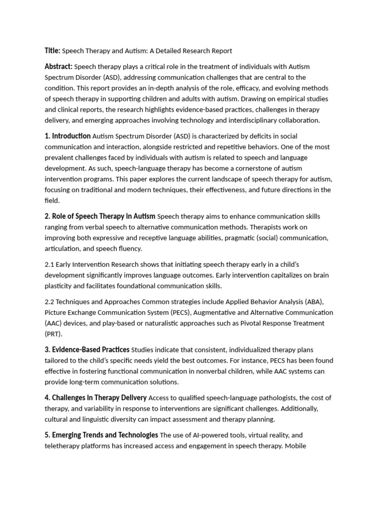 Speech and Language Reserch Papers | PDF | Autism | Human Communication