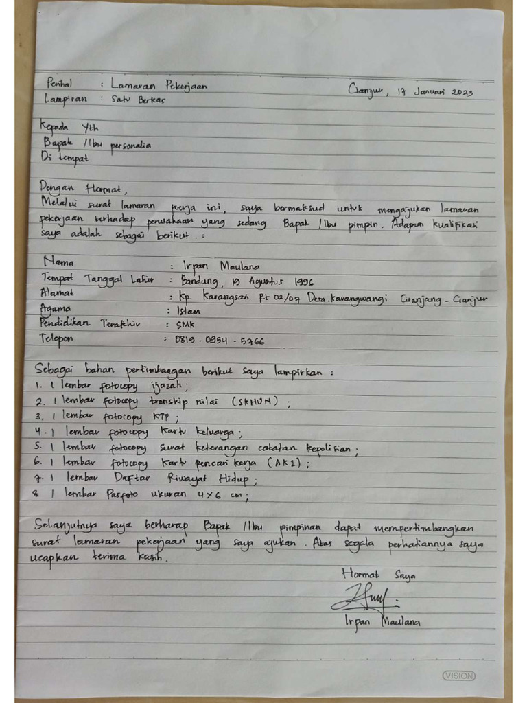 Irfan Maulana CV | PDF