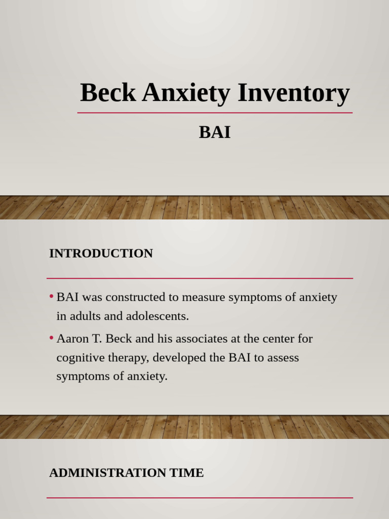 Beck Anxiety Inventory | PDF