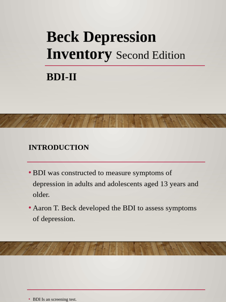 Beck Depression Inventory | PDF