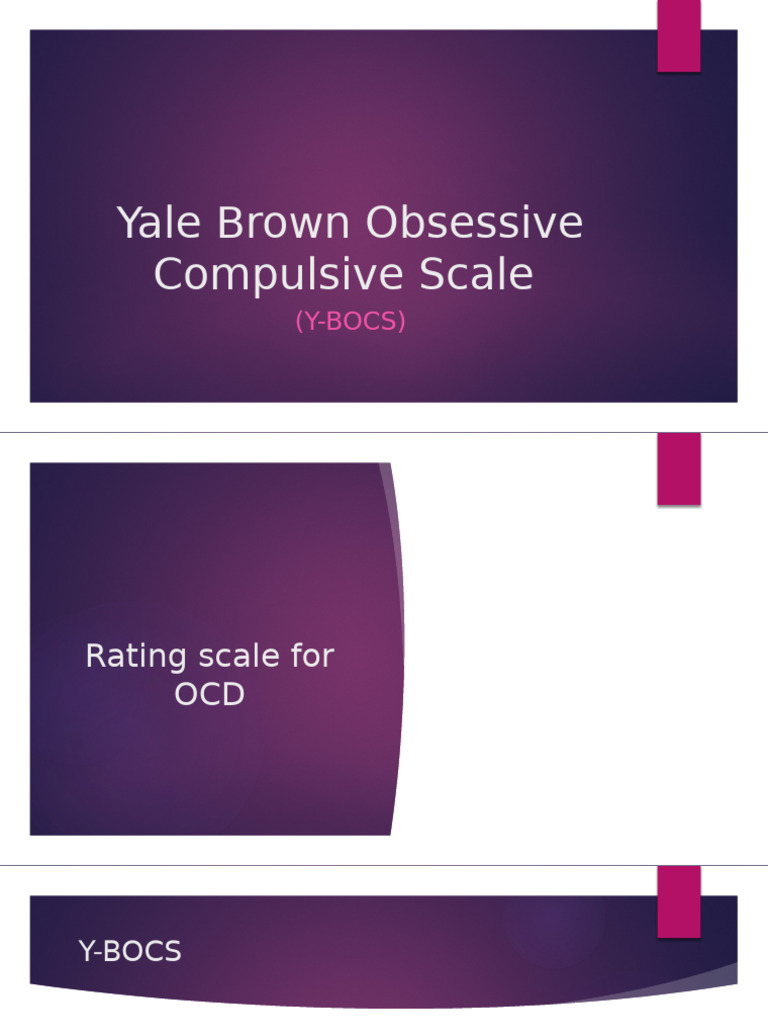 Yale Brown Obsessive Compulsive Scale | PDF