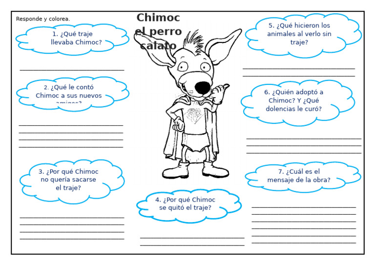 FICHA DE COMUNICACIÓN (Plan Lector) Chimoc El Perro Calato | PDF ...