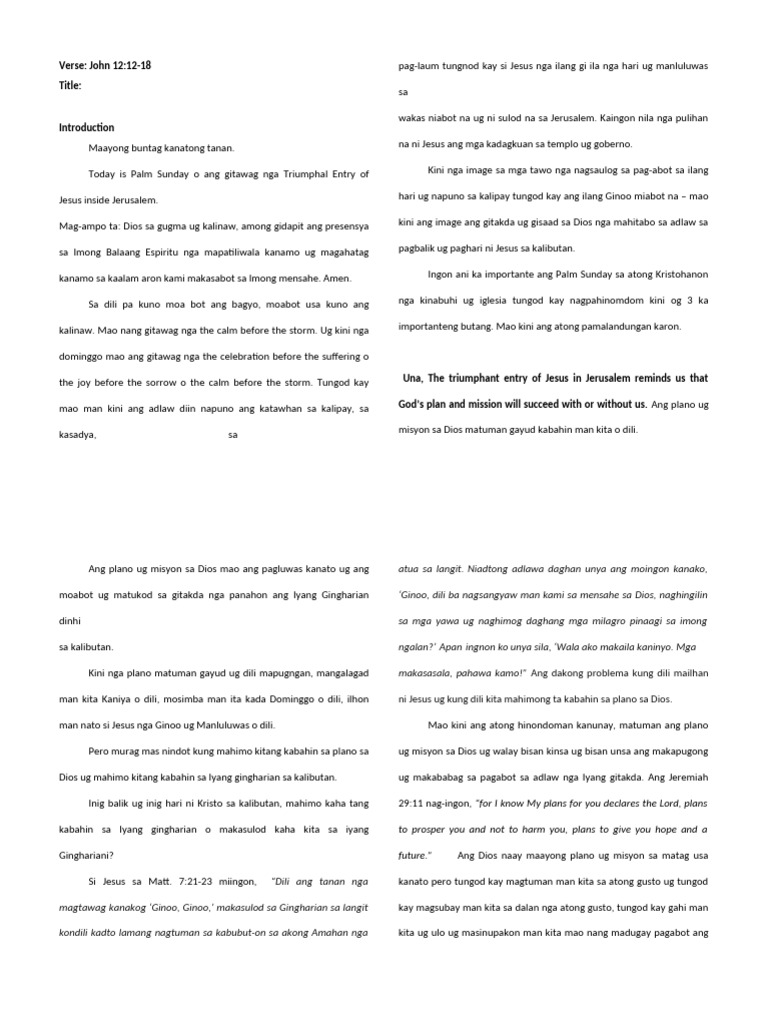 Palm Sunday | PDF