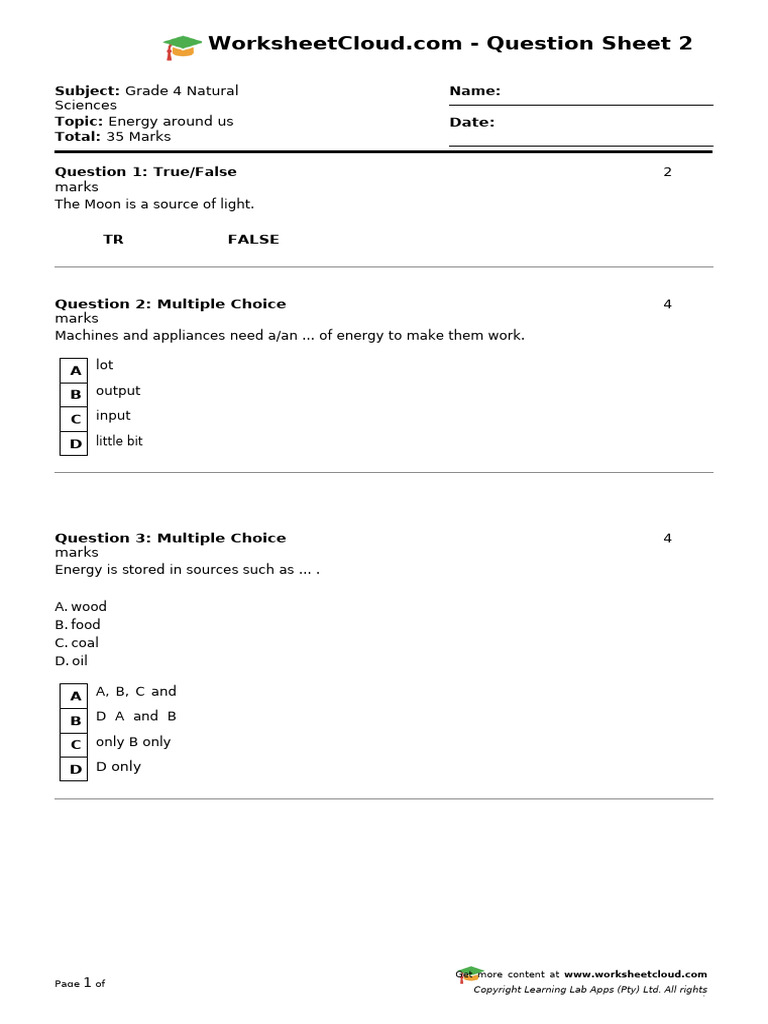 WSC Gr4 Sci Forms of Energy ws1 | PDF