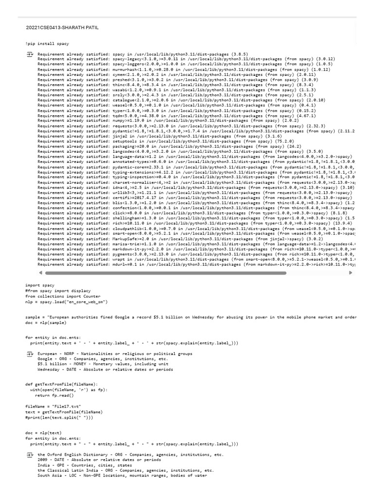 Named - Entity - Recognition (LAbsheet-07) .Ipynb (20221CSE0413 ...