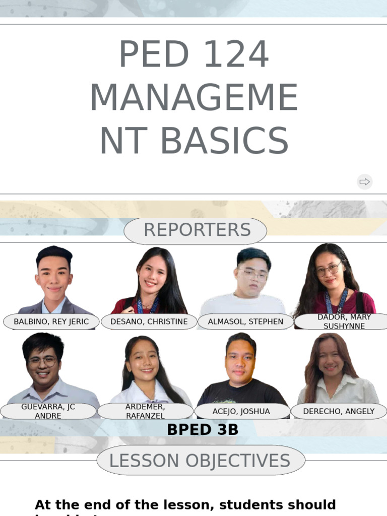 PED 124 Management Basics | PDF | Employment | Goal