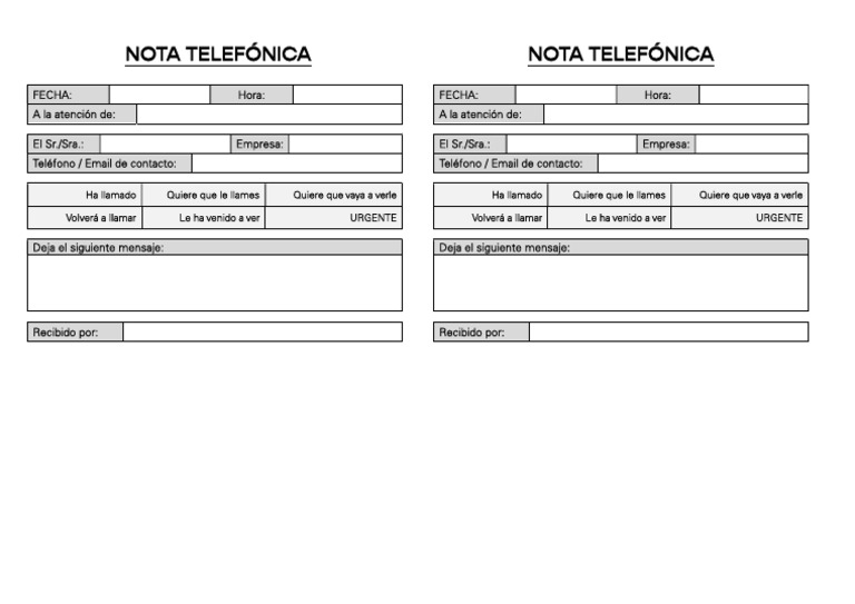 Ejemplo Nota Telefónica | PDF
