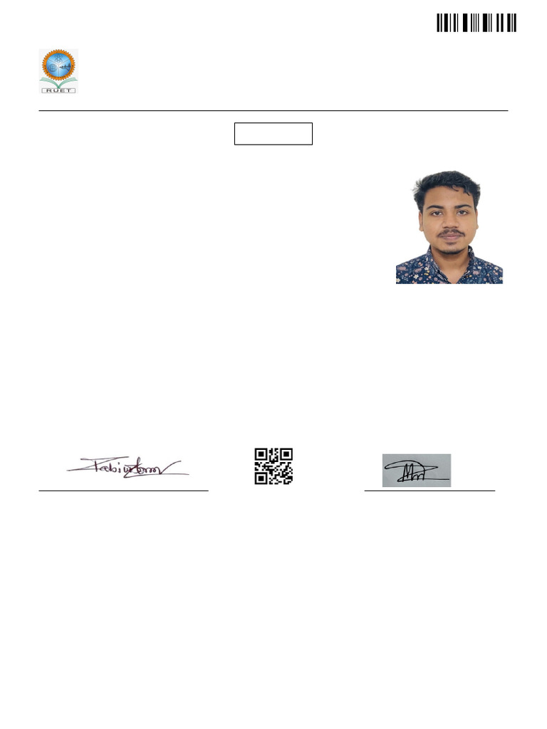 RUET 2024-2025 Admission Test Admit Card | PDF