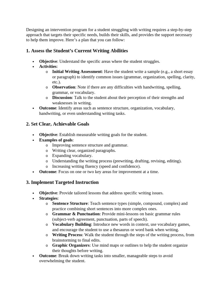 Writing Intervention Program Guide | PDF | Communication | Vocabulary