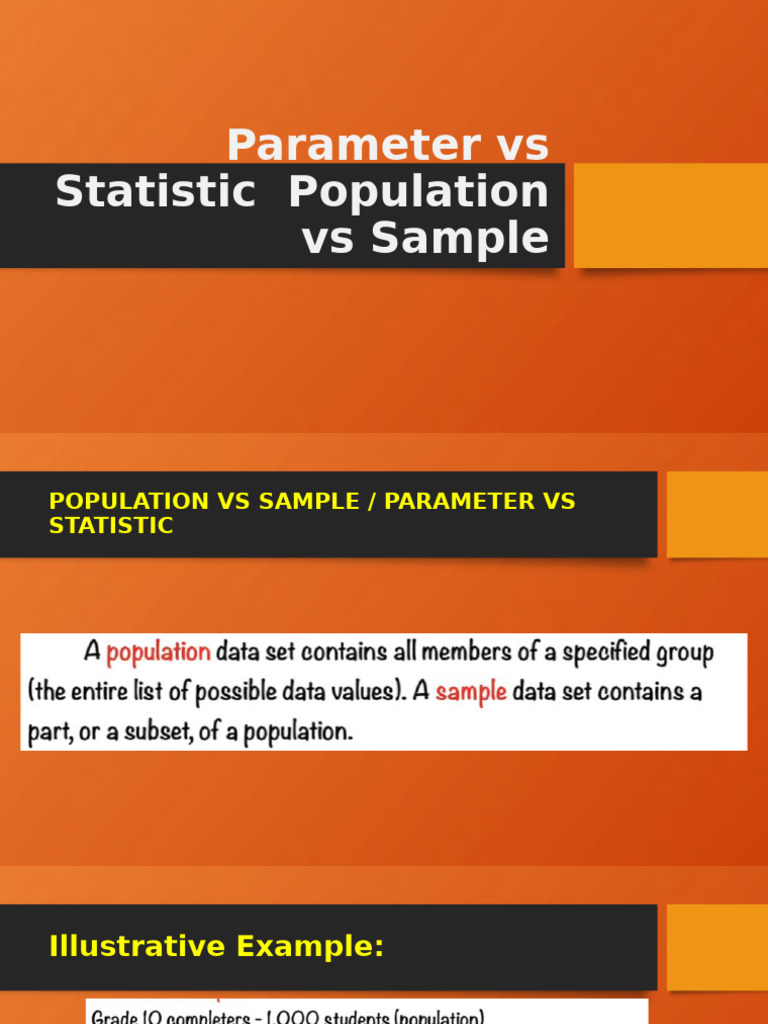 Parameter Vs Statistic 4 | PDF | Estimator | Confidence Interval