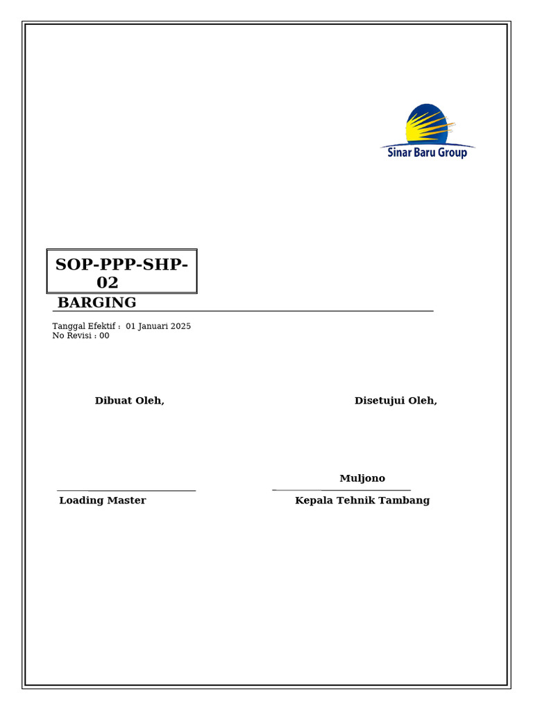 Sop PPP SHP 02 Barging | PDF