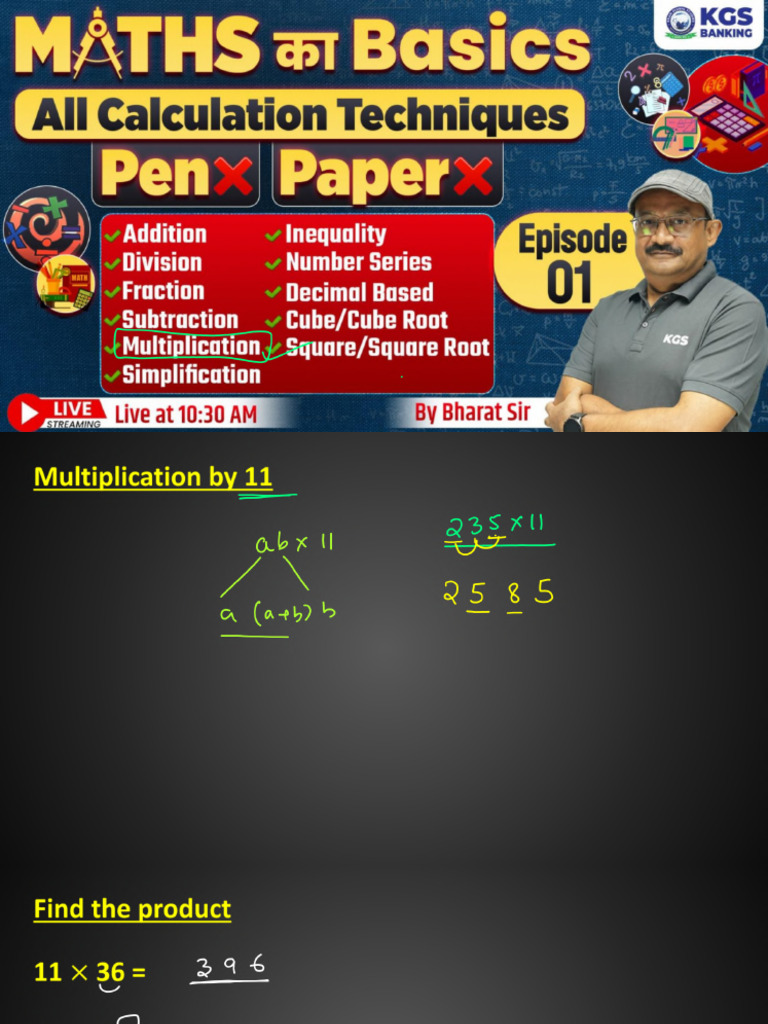 Maths Basic All Calculation Techniques Without Pen Paper Episode | PDF