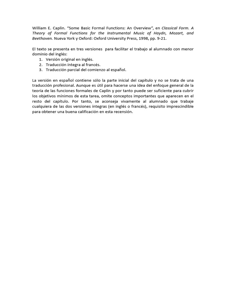 Caplin Some Basic Formal Functions 12020 | PDF | Harmony | Musical ...