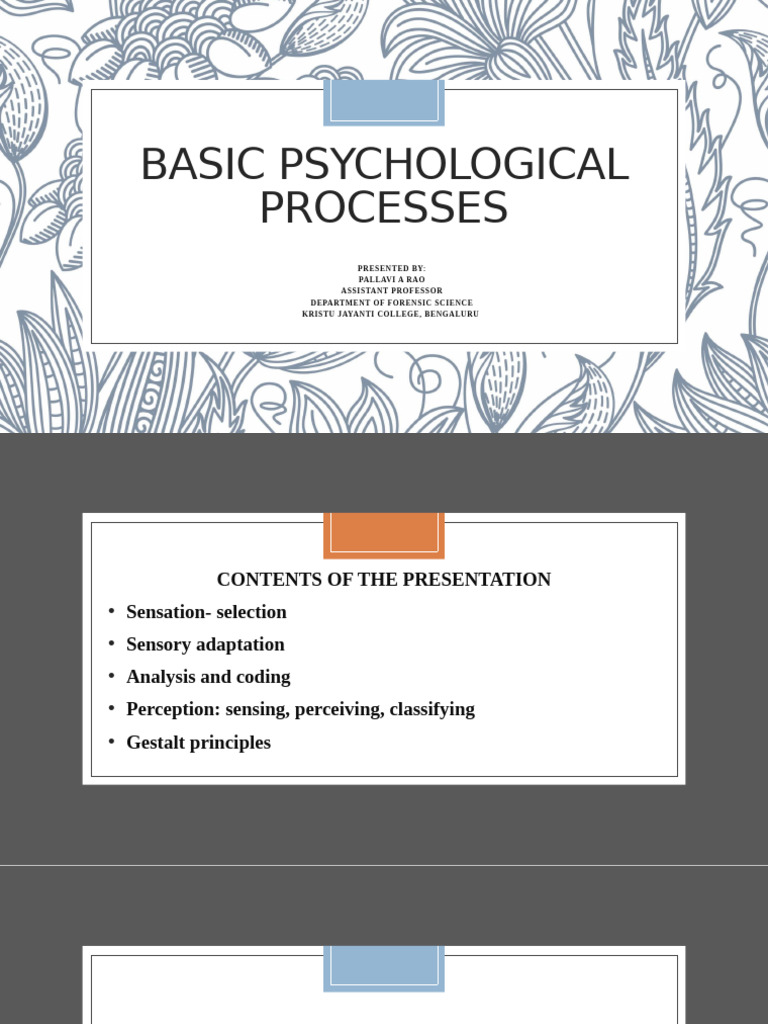 Basic psychological processes (1) | PDF | Perception | Senses