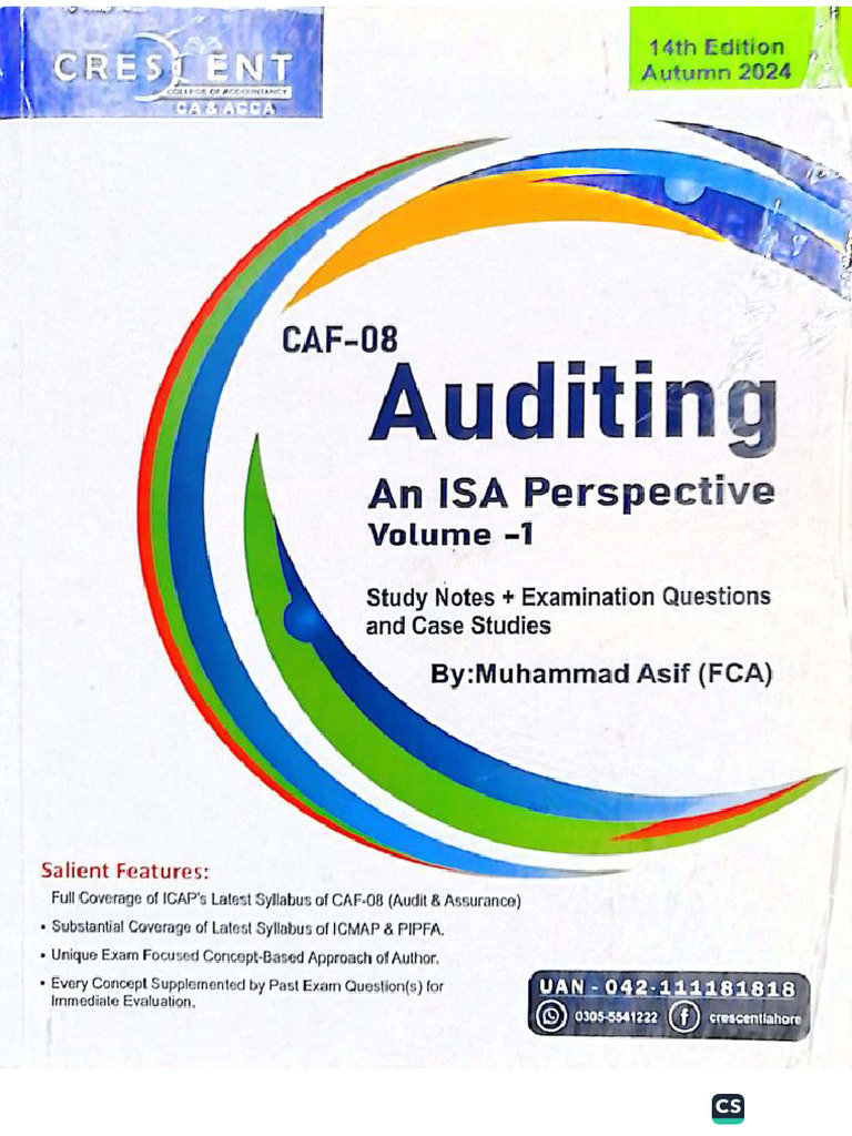 Audit Vol 1 Autumn 2024 PDF. (Sir Asif) - 1 | PDF | Audit | Accounting