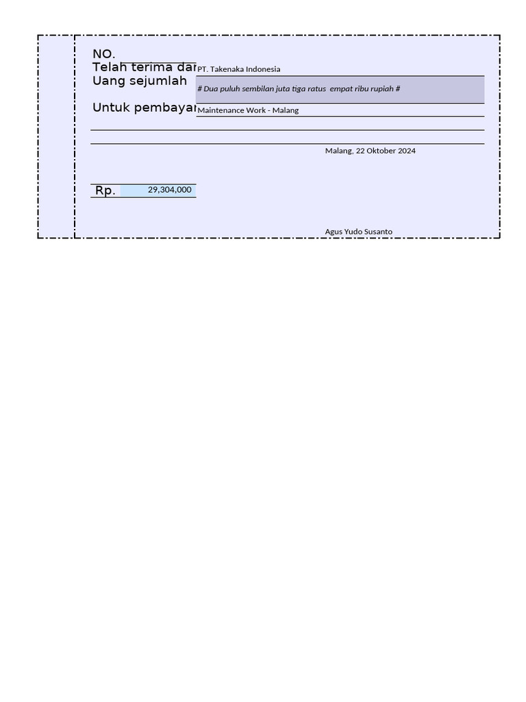 Template KWITANSI (1) | PDF
