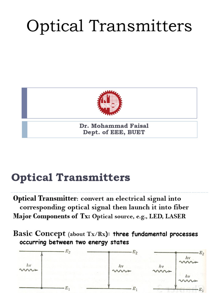 Understanding Optical Transmitters | PDF | Laser | Band Gap