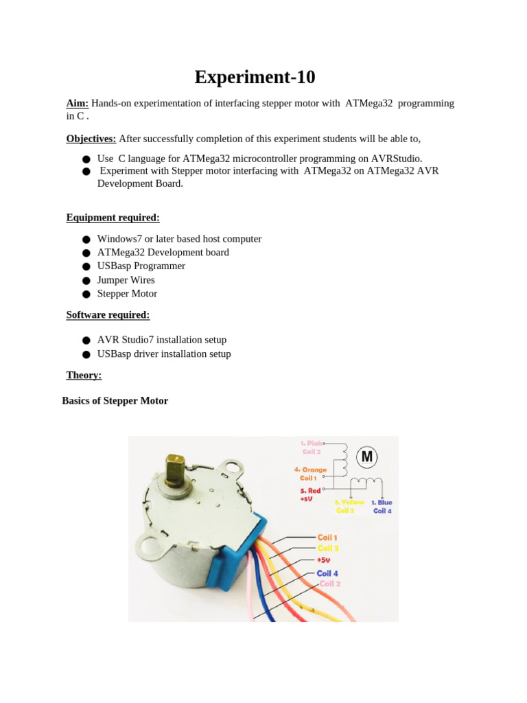 Stepper Motor Interfacing With ATMEGA32 | PDF | Electric Motor ...