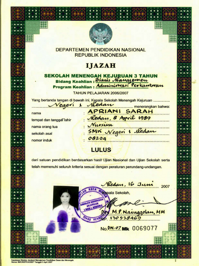 Ijazah Sma | PDF