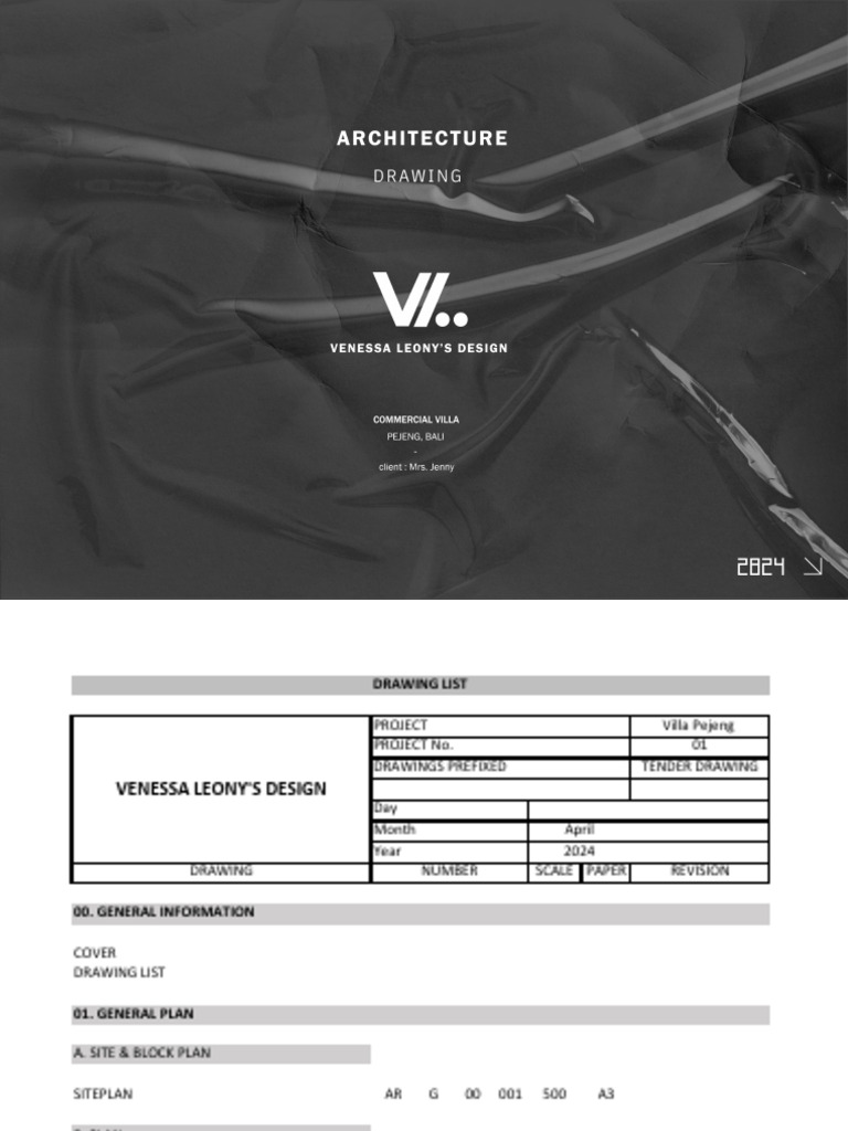 ARCHITECTURAL & INTERIOR DRAWING VILLA 26 ARE PEJENG 3BR | PDF | Bedroom | Real Estate