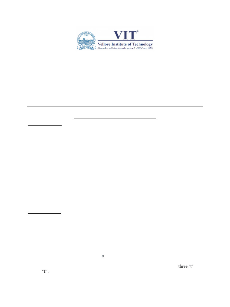 Model Exam B1 VIT Chennai | PDF