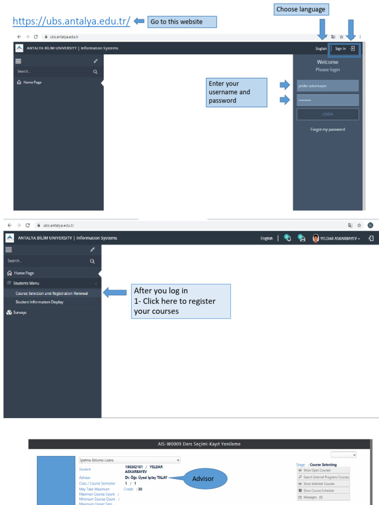 UBS Course Registration Description | PDF