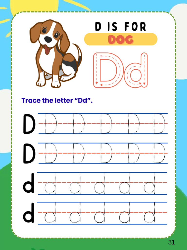 Tracing Letter D | PDF