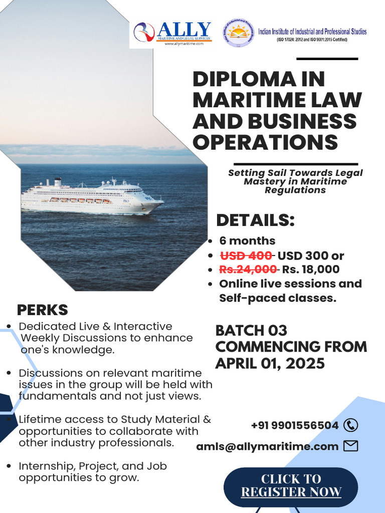Diploma in Maritime Law Online Course | PDF