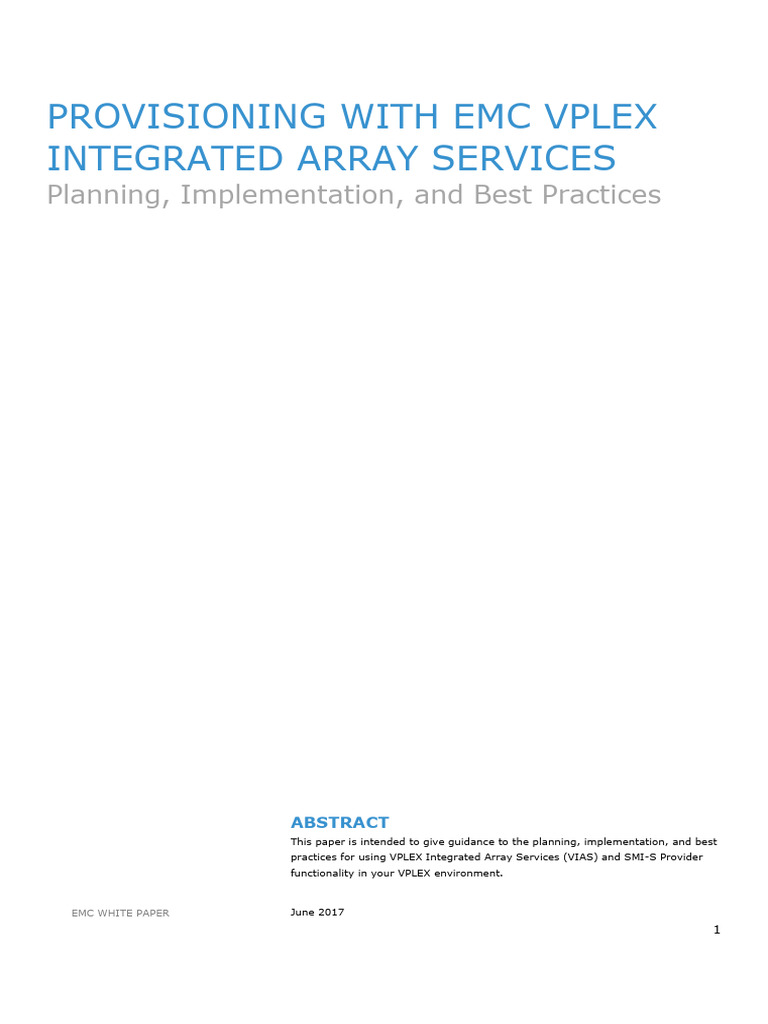 Provisioning With EMC VIAS | PDF | Computer Data Storage | Computer Cluster