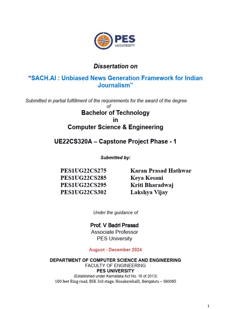 Capstone Review 1 Phase 2 Report | PDF | Bias | Artificial Intelligence
