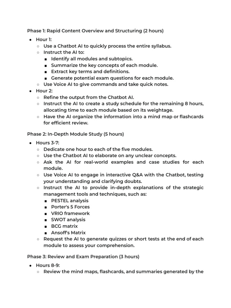 Phase 1 - Rapid Content Overview and Structuring (2 Hours) | PDF | Artificial Intelligence ...