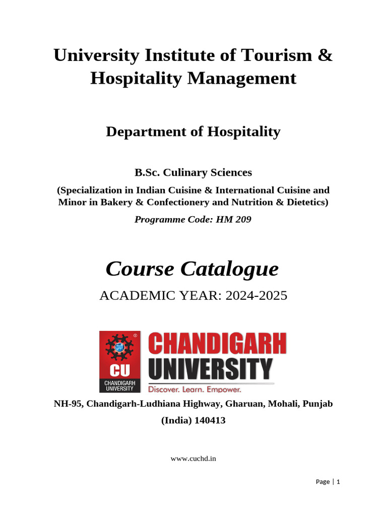 B.Sc. Culinary Sciences Curriculum 2024-25 | PDF | Dietitian | Cuisine