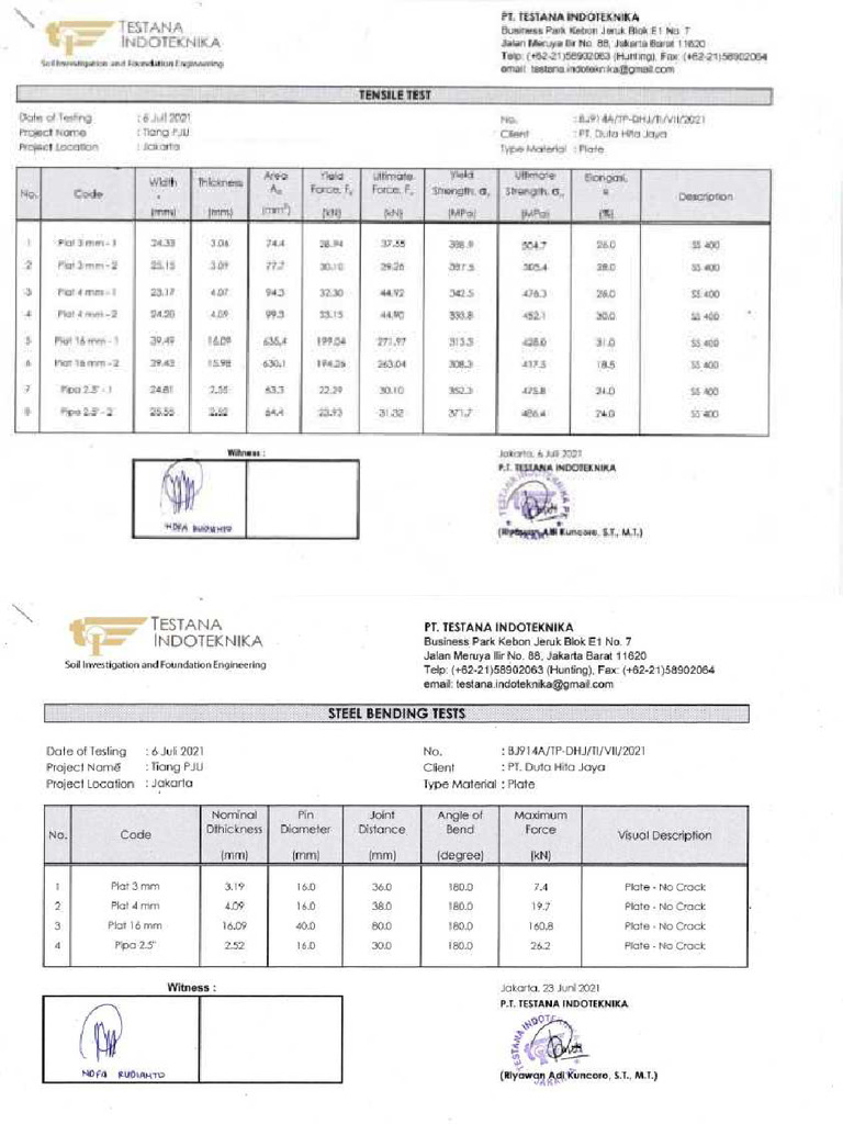 Laporan Uji Tarik | PDF