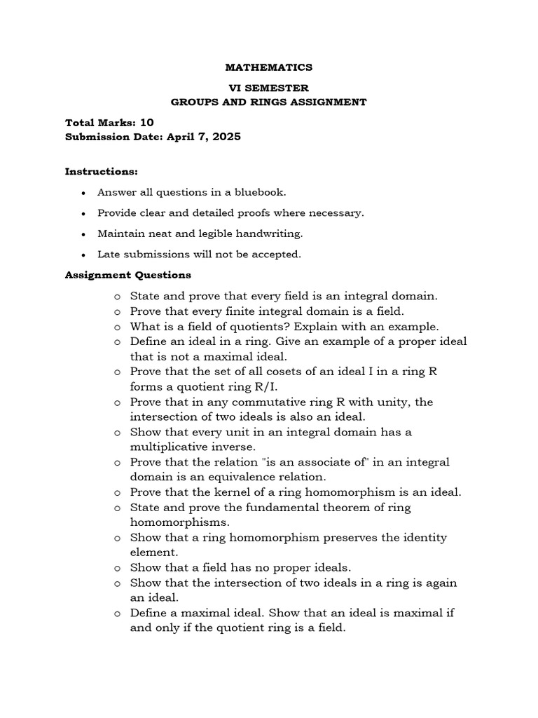 Mathematics c2 Assignment | PDF