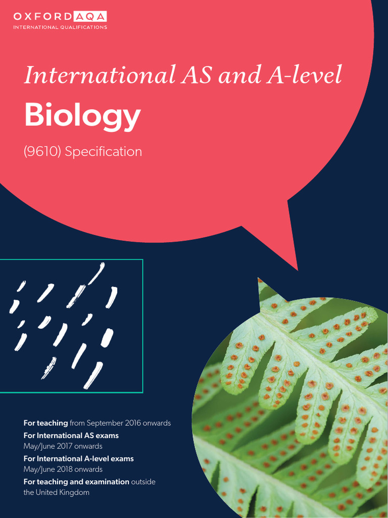 International A-Level Biology Spec 9610 | PDF | Dna | Messenger Rna